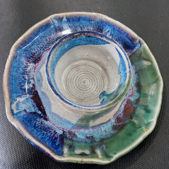 alan ward | Dining | Alan Ward Pottery Chip And Dip Bowl 996 | Poshmark